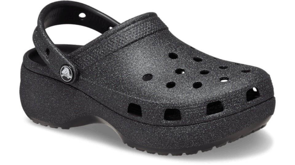 Crocs Classic Platform Glitter Clog Black – Sole Central