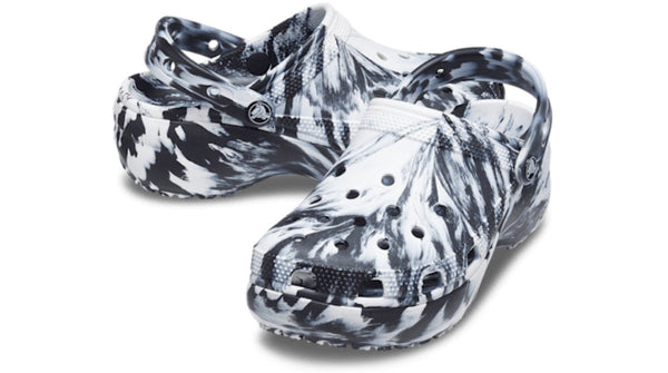 Crocs Classic Platform Marbled Clog Black White – Sole Central