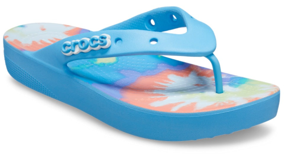 Crocs Classic Platform Tie Dye Flip Oxygen Multi – Sole Central