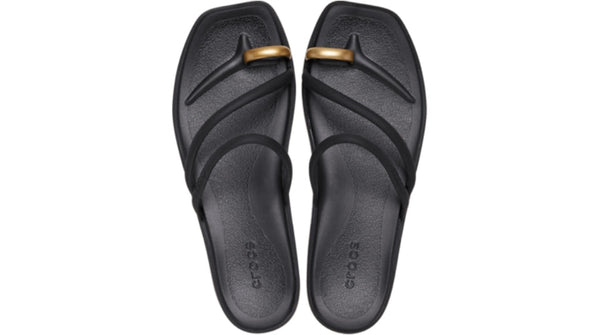 Crocs Miami Metallic Toe Loop Sandal Black – Sole Central