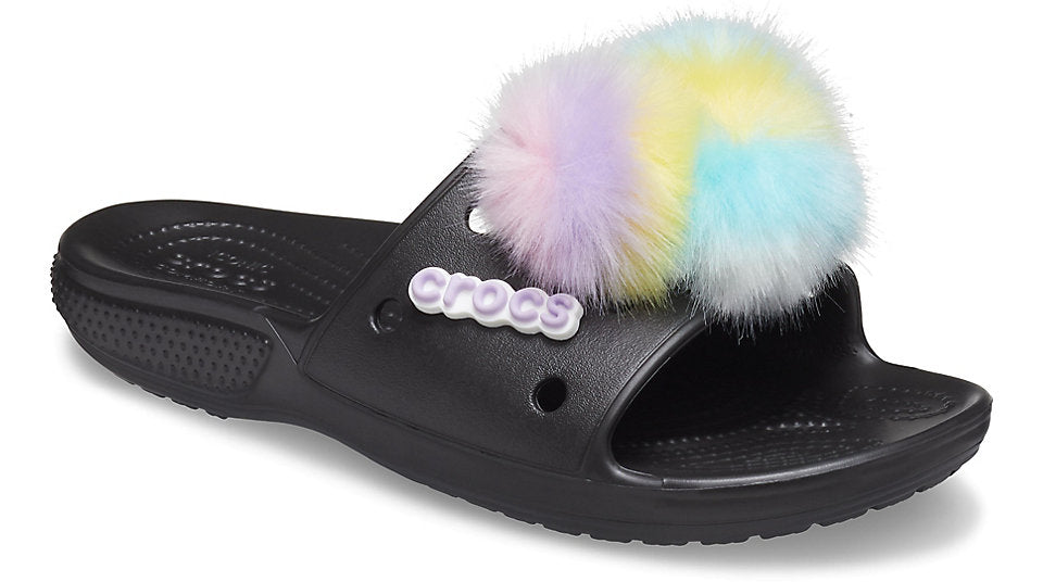 Crocs Classic Fur Sure Slide Black – Sole Central