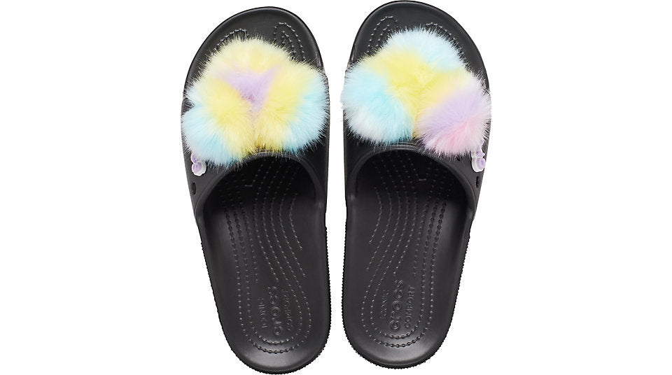 Crocs Classic Fur Sure Slide Black – Sole Central