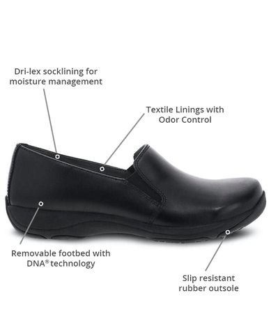 Dansko Nora Black Leather Professional Nurse Shoe – Sole Central